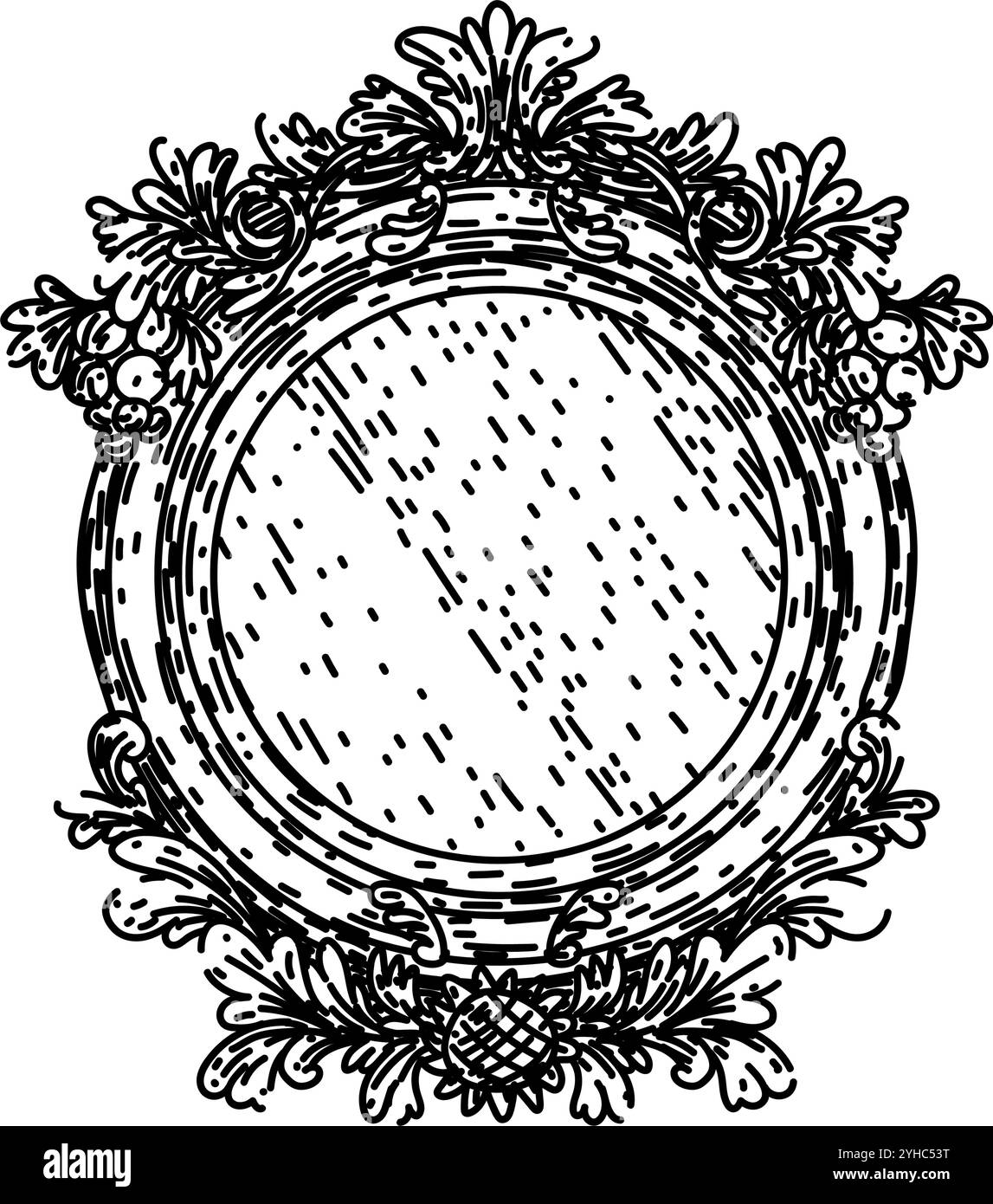 classic vintage mirror sketch hand drawn vector Stock Vector Image ...