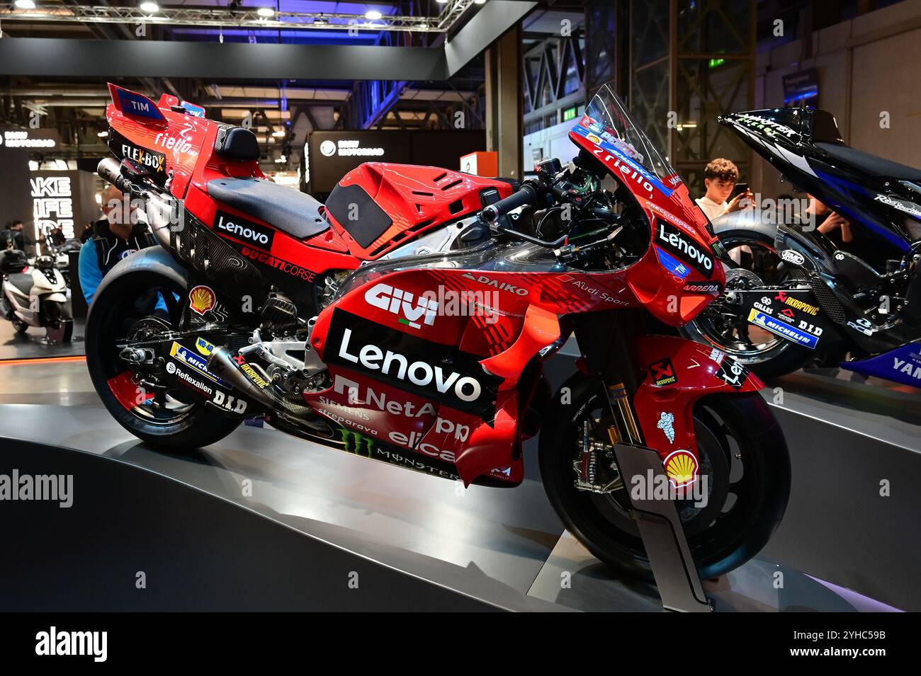 Visitors look at a Ducati Desmosedici GP24, Ducati Lenovo Team, MotoGP ...