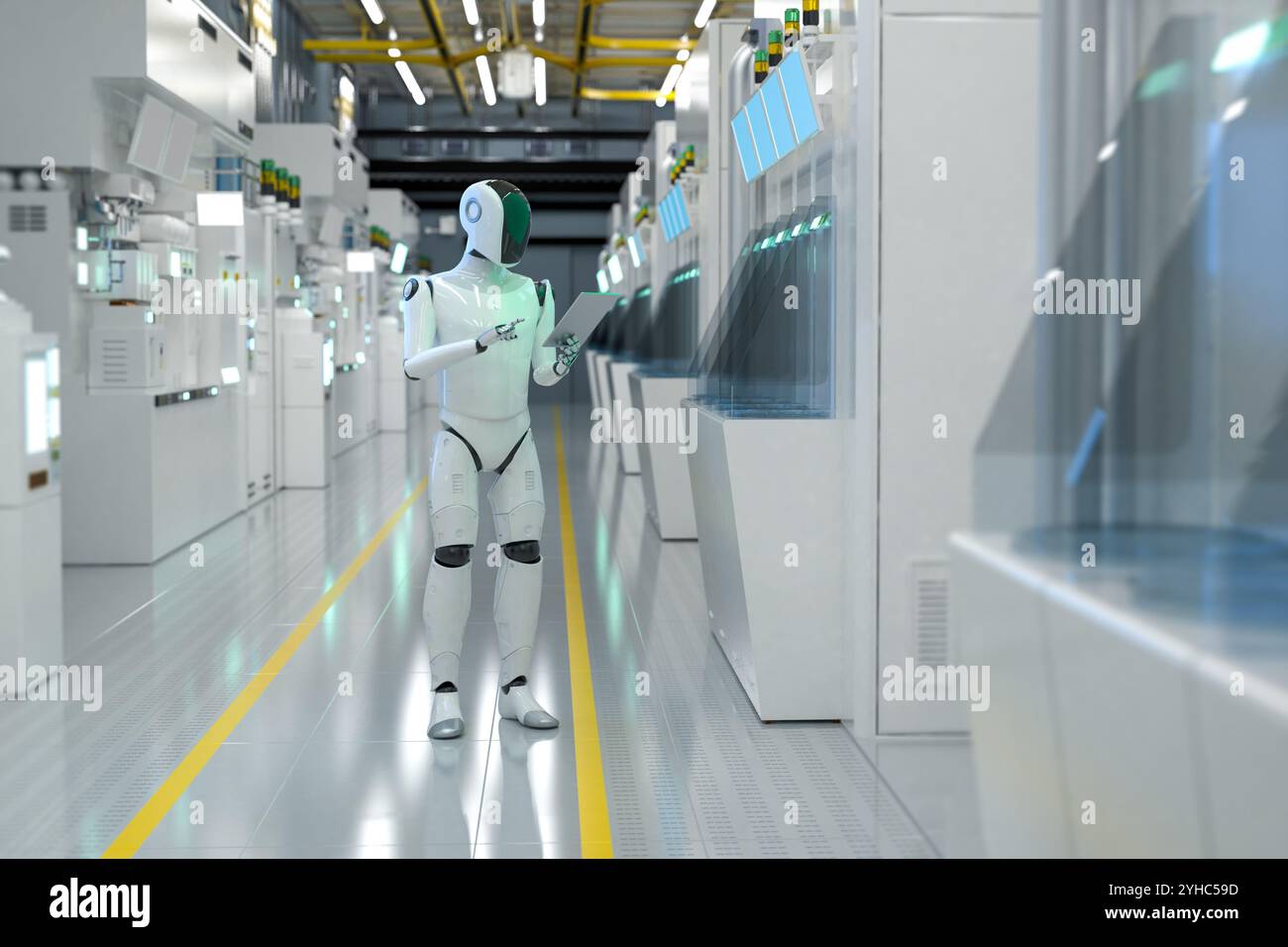 Automation semiconductor manufacturing with 3d rendering humanoid robot ...