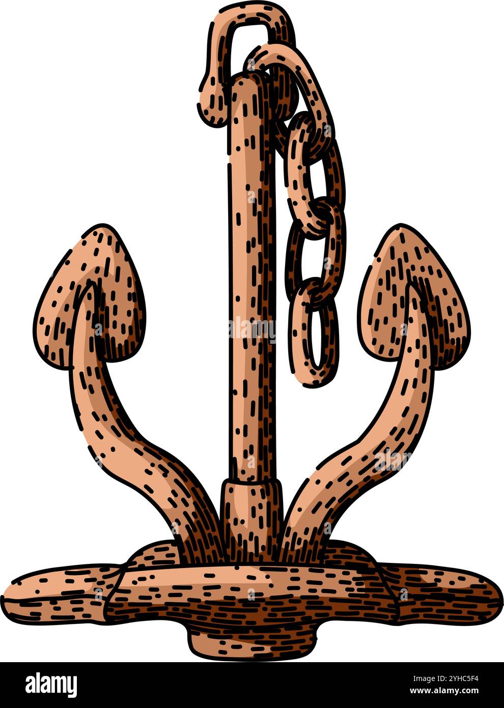 maritime anchor sketch hand drawn vector Stock Vector Image & Art - Alamy
