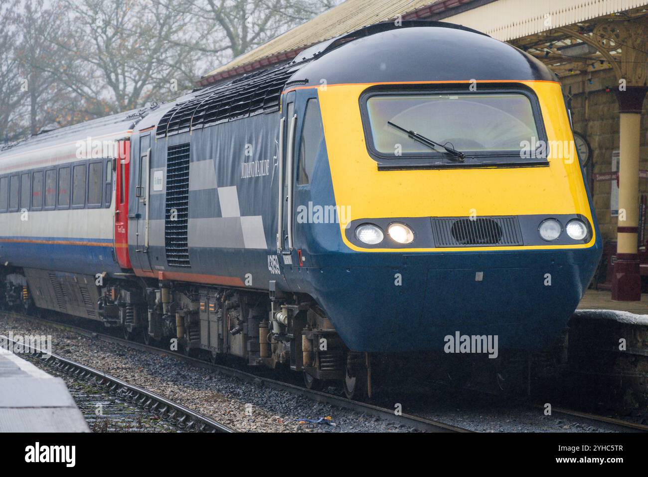 Midland Mainline HST diesel train named Rio Warrior at Ramsbottom ...