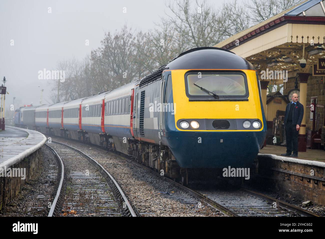 Midland Mainline HST diesel train named Rio Warrior at Ramsbottom ...