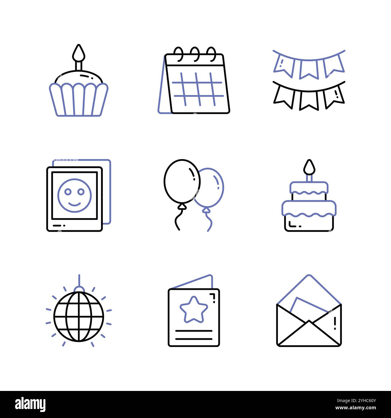 Birthday symbols Cut Out Stock Images & Pictures - Alamy