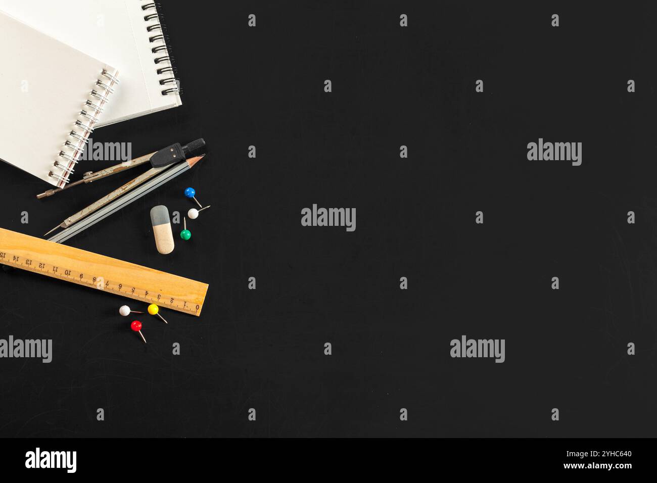 Engineering compass with white paper Stock Photo - Alamy