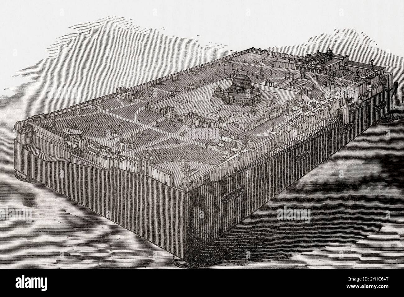 Model of the Holy Temple on Mount Moriah, Old City of Jerusalem, 19th ...