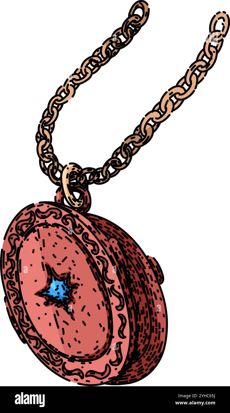 locket locket sketch hand drawn vector Stock Vector Image & Art - Alamy