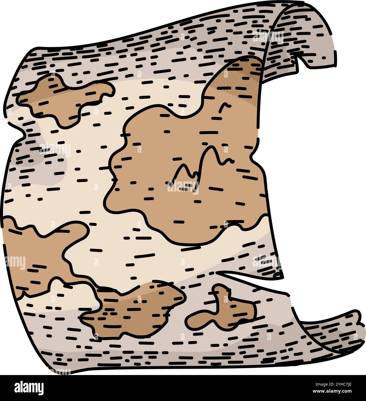 exploration old map sketch hand drawn vector Stock Vector Image & Art ...