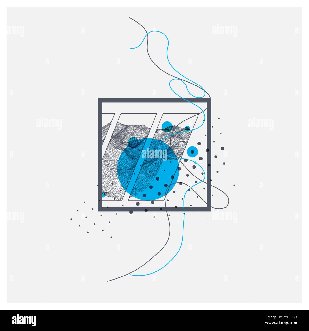 Abstract art wireframe background. Modern science or technology art ...