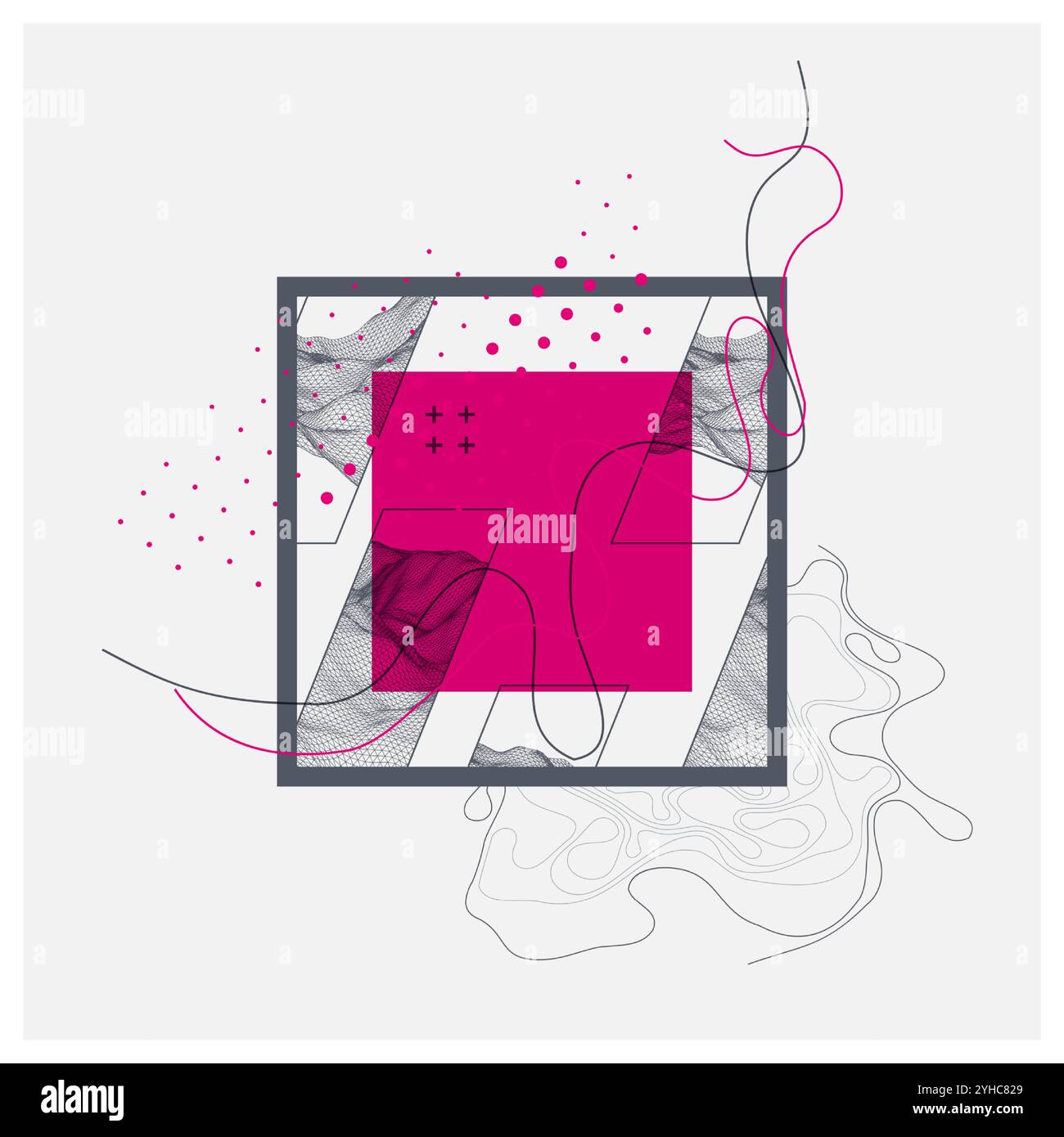 Abstract art wireframe background. Modern science or technology art ...