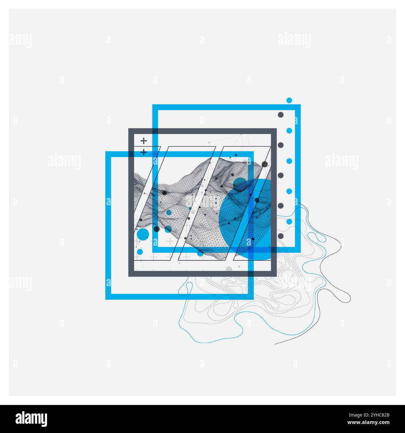 Abstract art wireframe background. Modern science or technology art ...