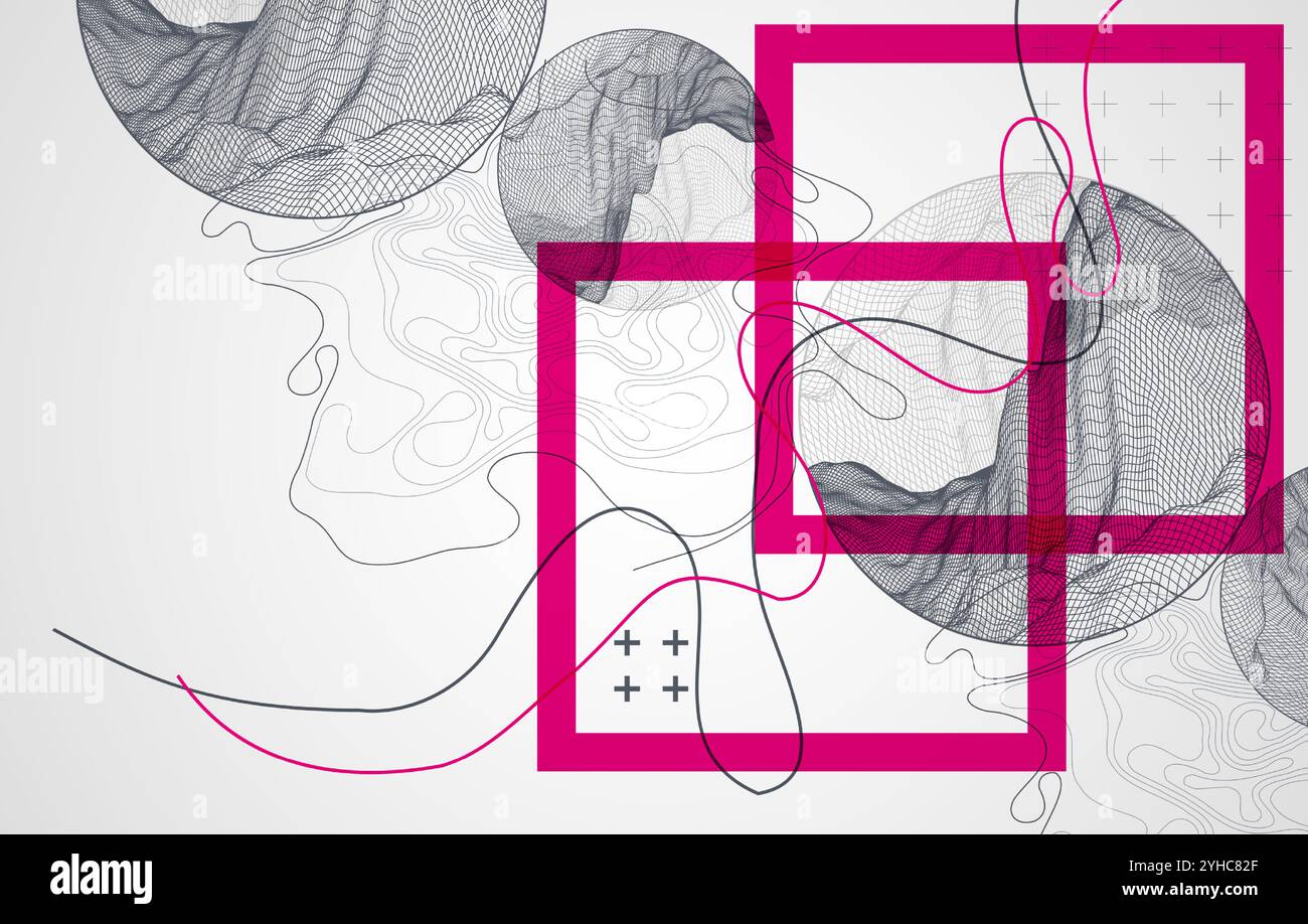 Abstract art wireframe background. Modern science or technology art ...