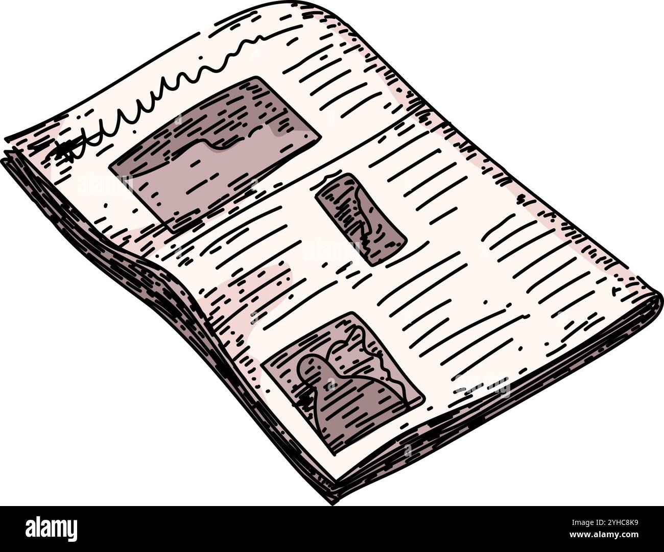 retro old newspaper sketch hand drawn vector Stock Vector Image & Art ...