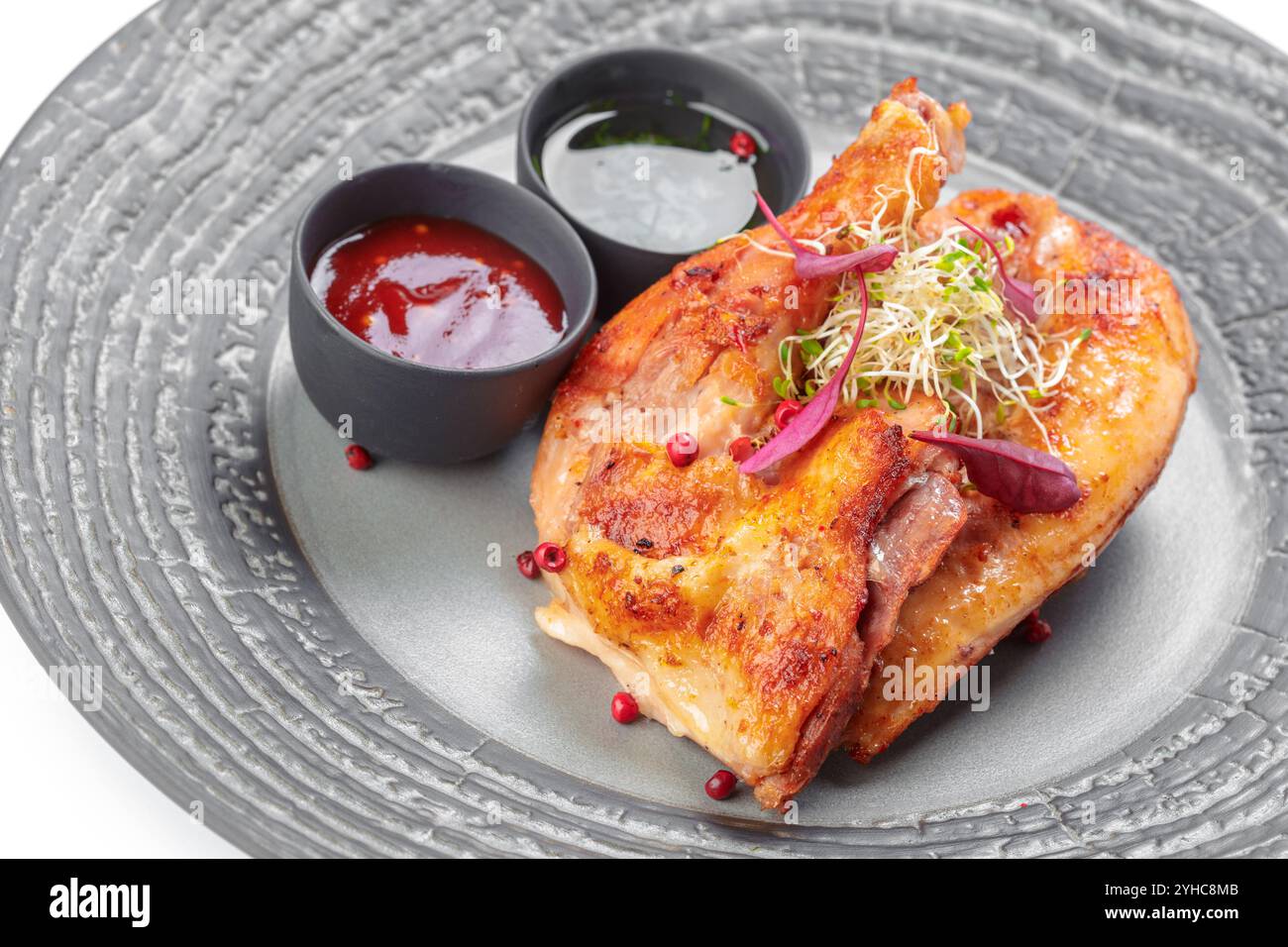 Roasted chicken half Stock Photo - Alamy