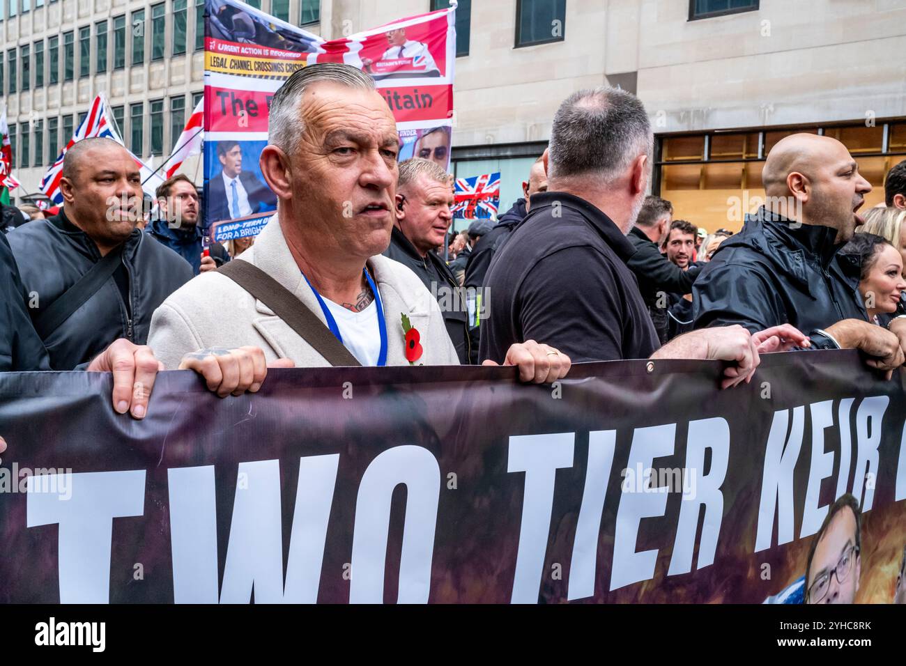 British People At The 'Unite The Kingdom' Rally Parade A Banner ...