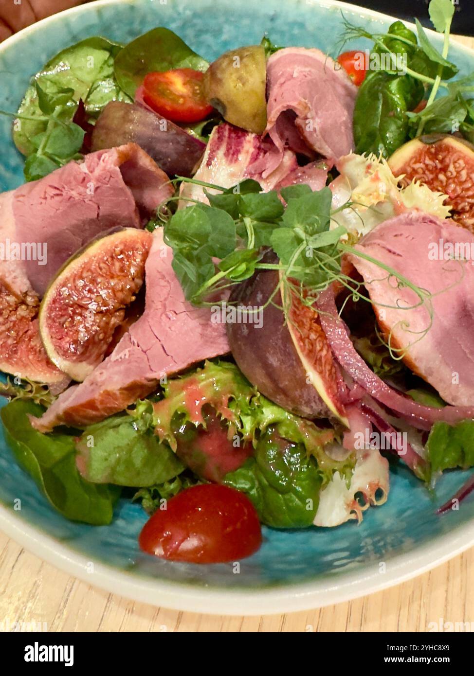 Gourmet Salad with Fig and Prosciutto Stock Photo - Alamy