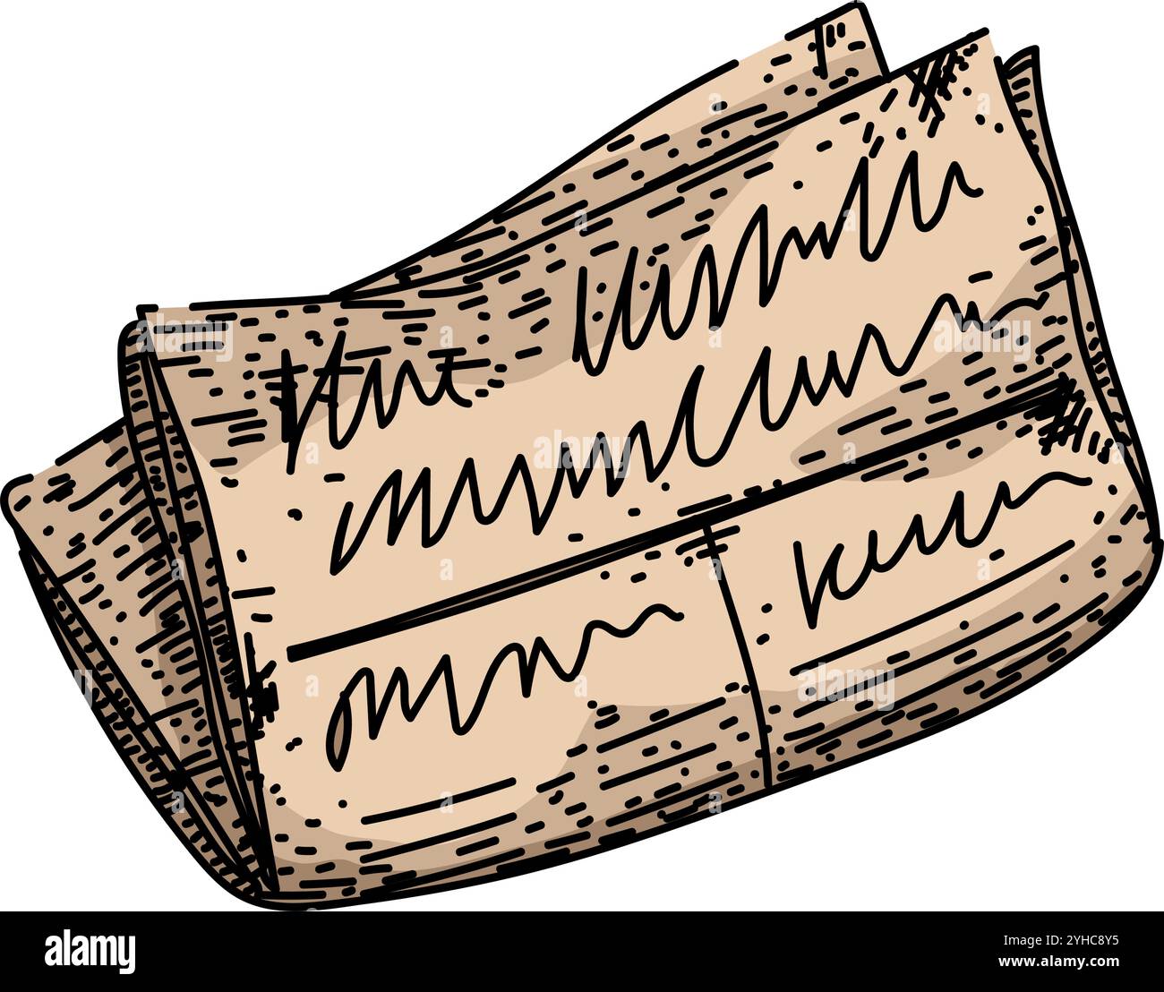 nostalgia old newspaper sketch hand drawn vector Stock Vector Image ...