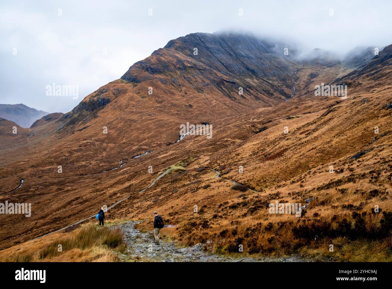 People Hiking Through The Cuillin Hills/Mountains On The Kilmarie to ...