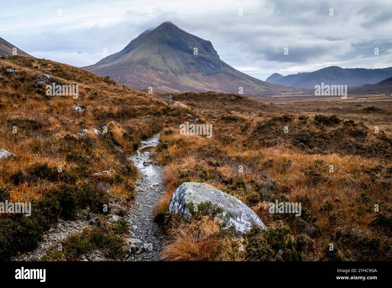 A View Of The Cuillin Mountains On The Sligachan to Elgol Walk, Isle of ...