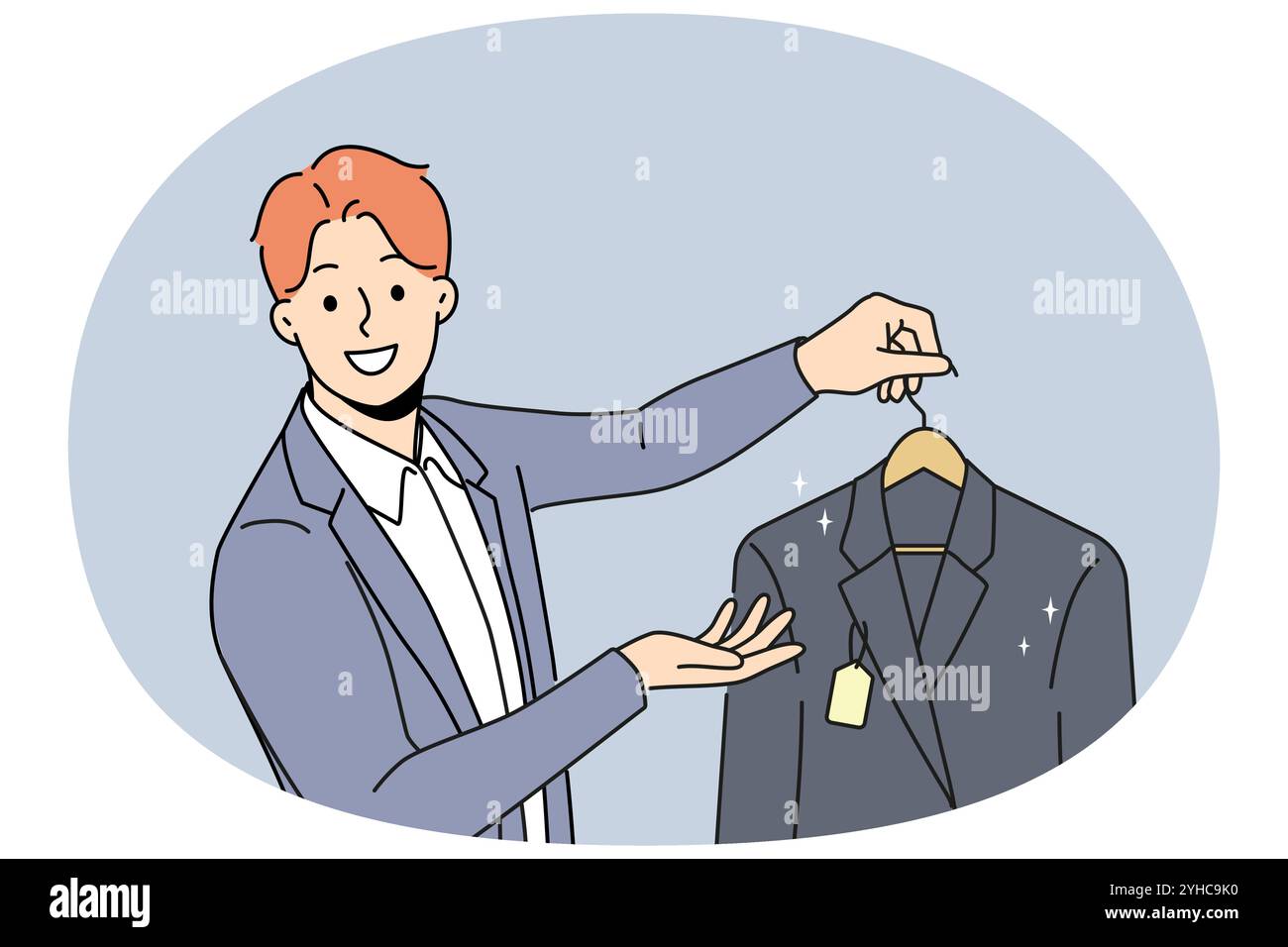 Seller offering suit jacket Stock Vector Images - Alamy
