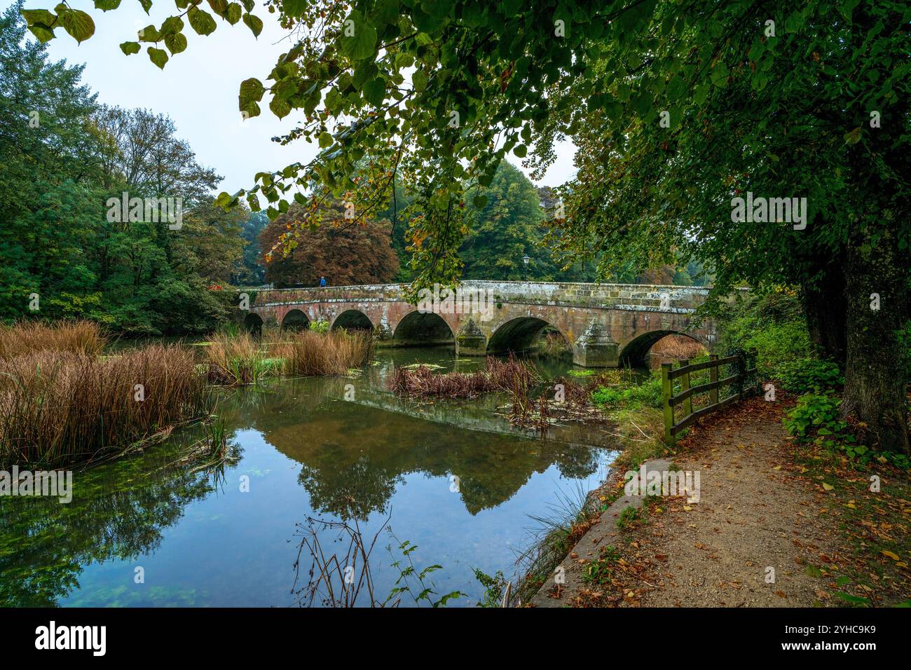 Bridge over the river Stour during autumn at Blandford Forum, Dorset ...