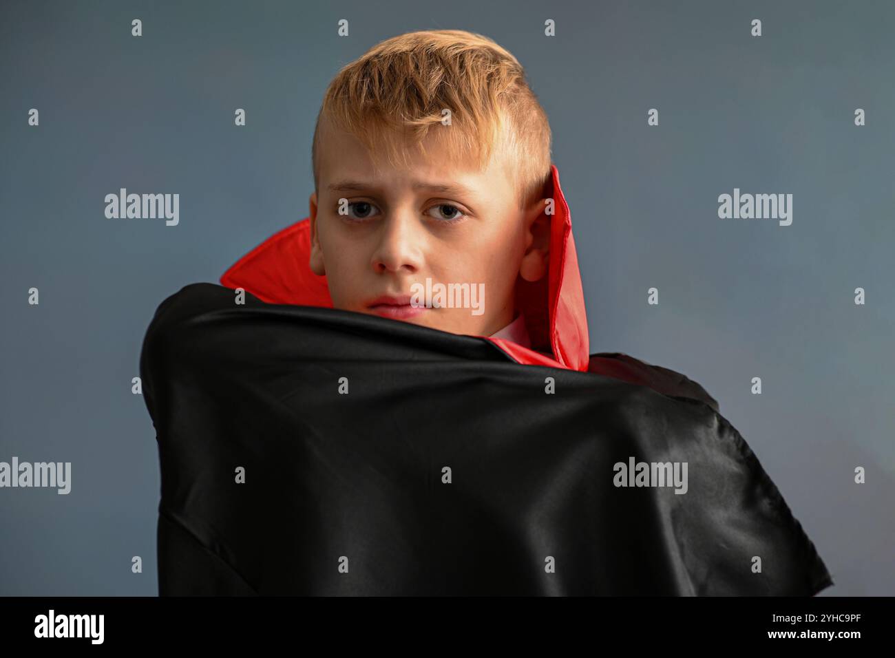Close up blond boy wearing hi-res stock photography and images - Alamy