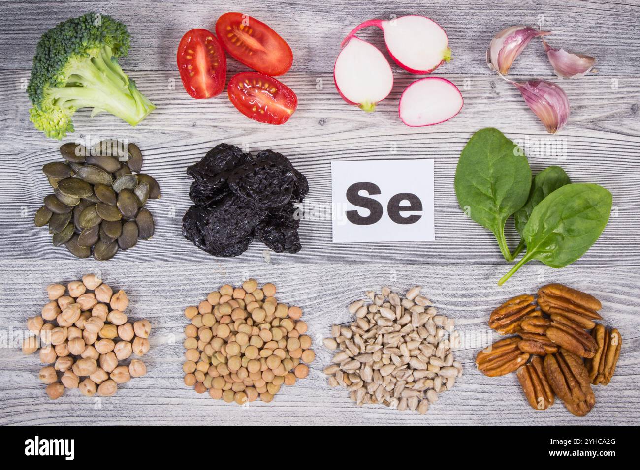 Healthy nutritious food containing natural selenium and other vitamins ...