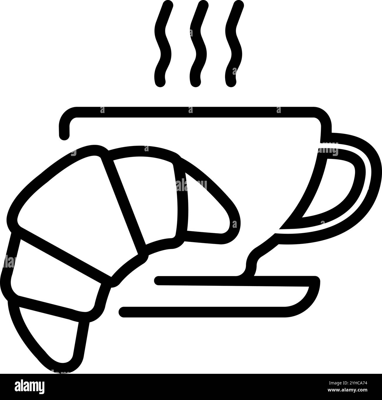 Cup espresso fresh bun Stock Vector Images - Alamy