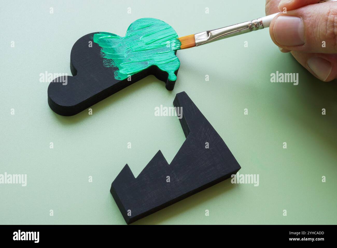 Changing factory smoke from black to green. Environmental improvement ...