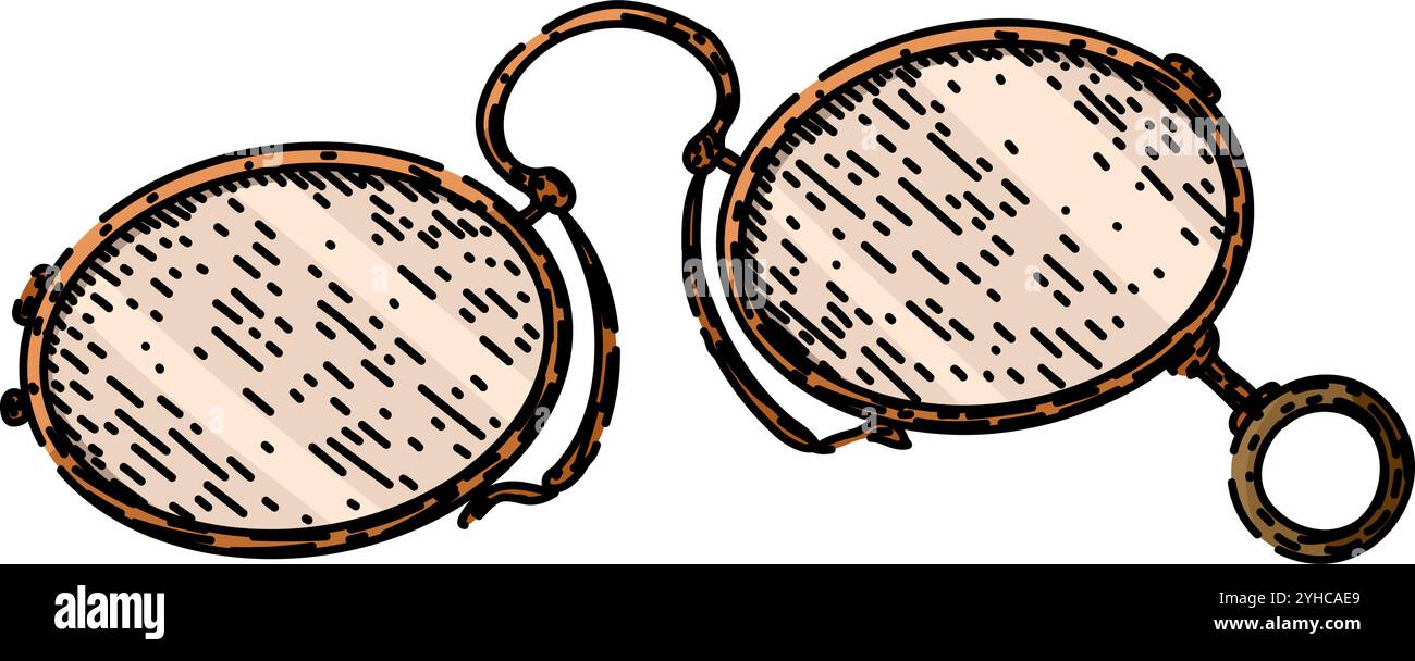 eyewear spectacles sketch hand drawn vector Stock Vector Image & Art ...