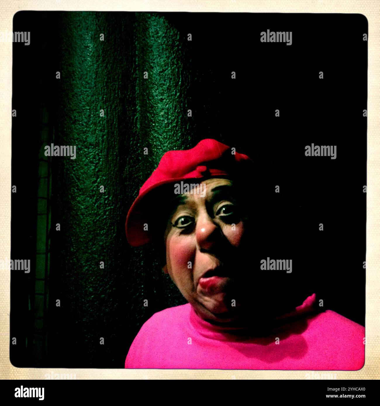 A clown gestures during an international clown convention an ...