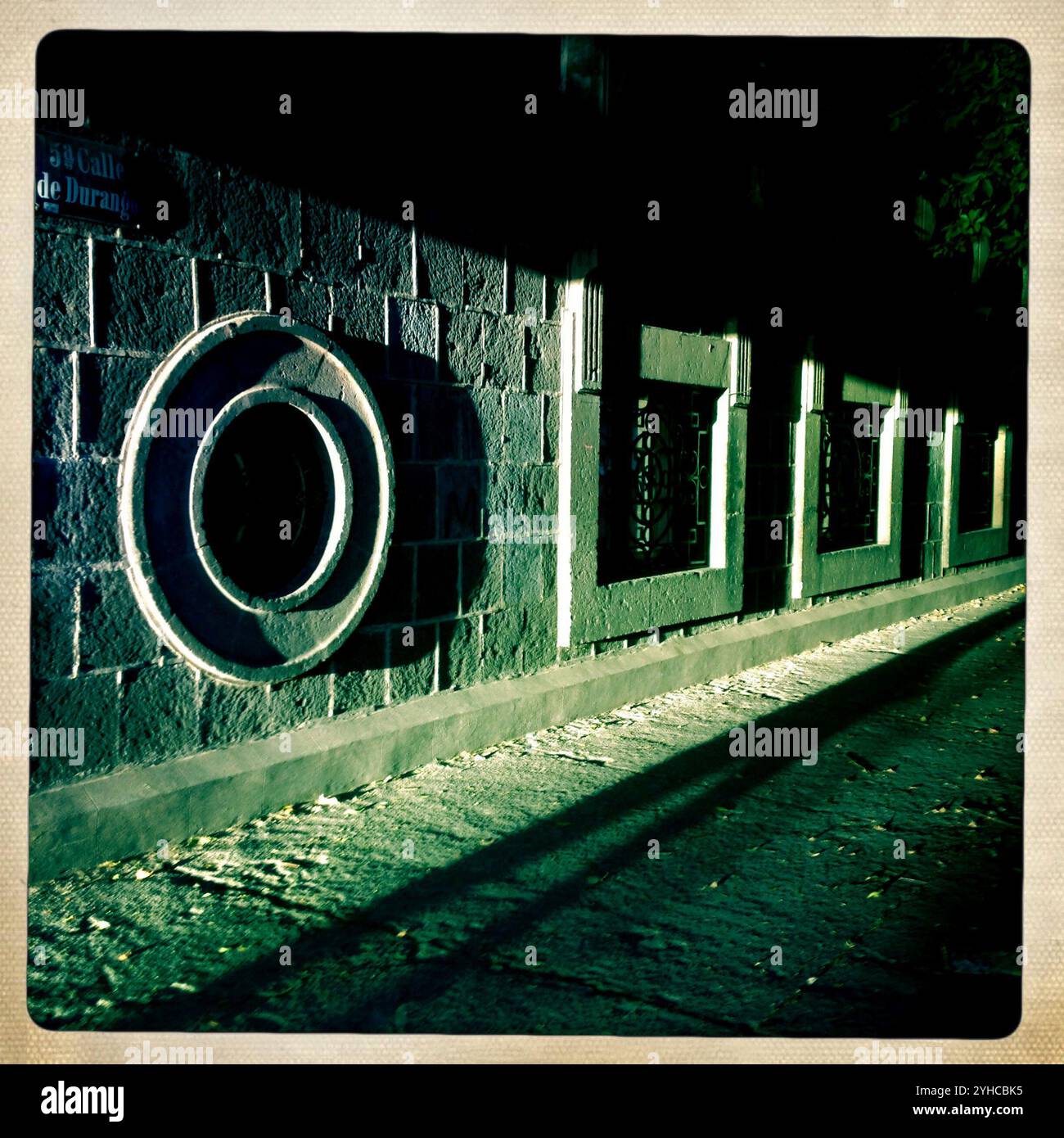 Sunlight illuminates windows of an historical house in Rio de Janeiro ...