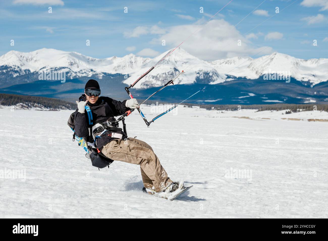 Snowkiting at Taylor reservoir Stock Photo - Alamy