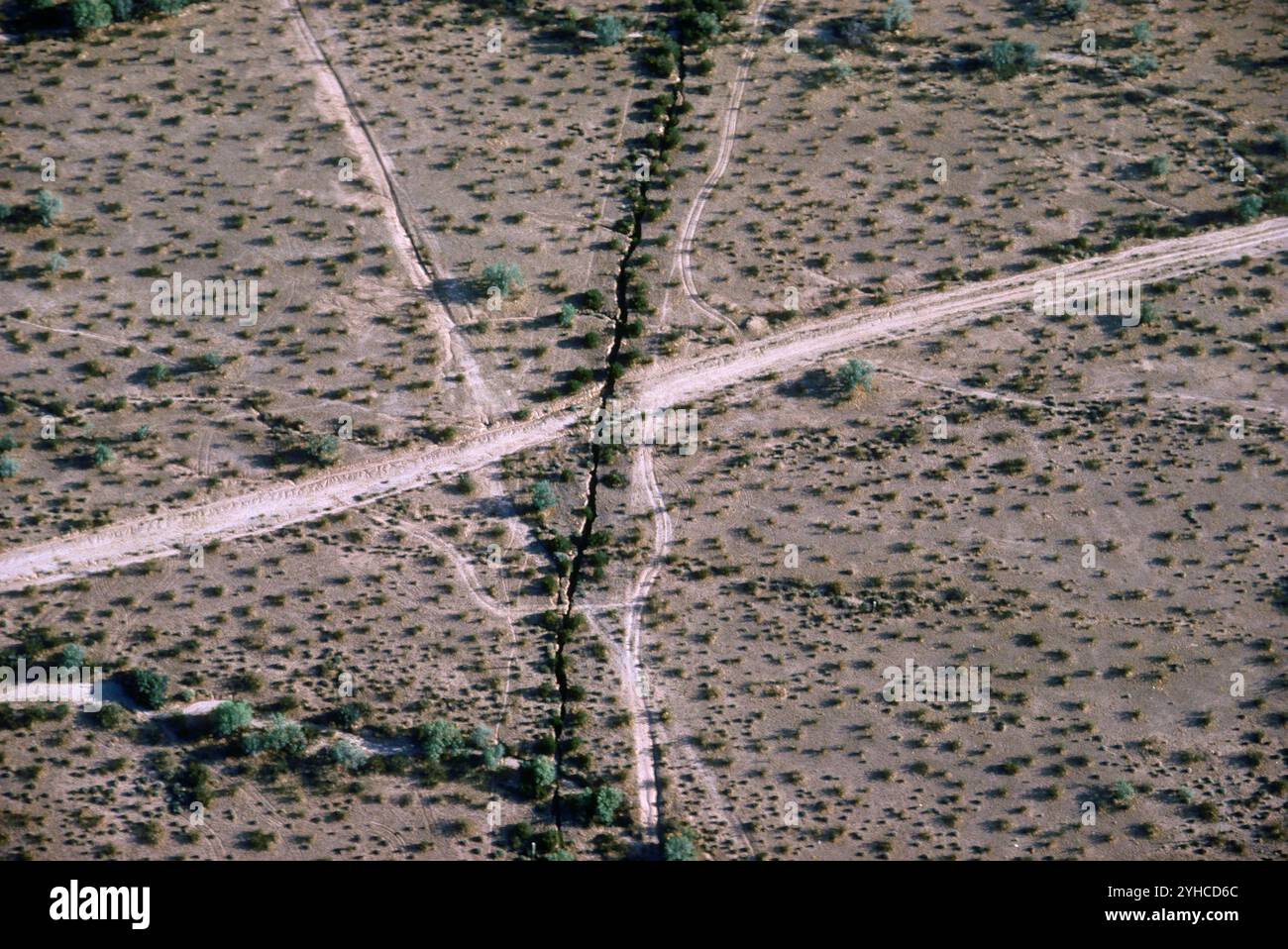 Aerial view of ground fissures Stock Photo - Alamy