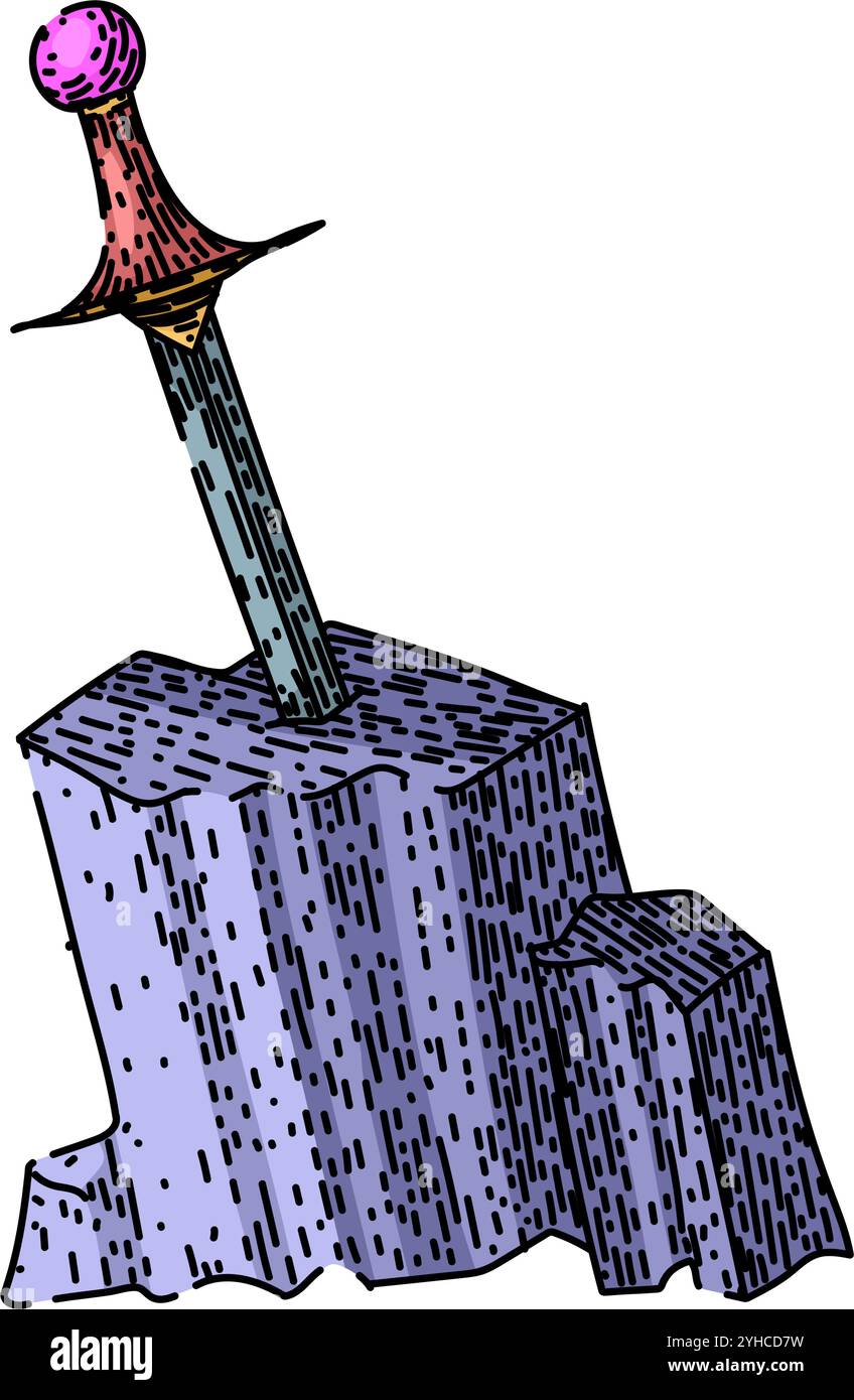 Arthur merlin magic sword Stock Vector Images - Alamy