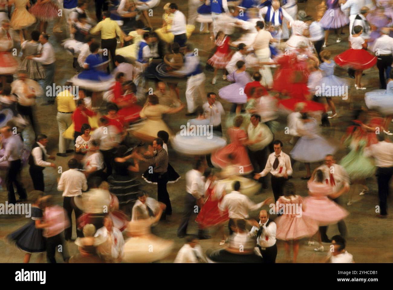 Large goup of people square dancing at a convention, Kentucky, USA ...