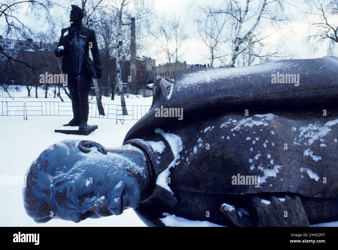 Fallen Statue Of Stalin in a Moscow Park - The Bolshevik Revolution ...