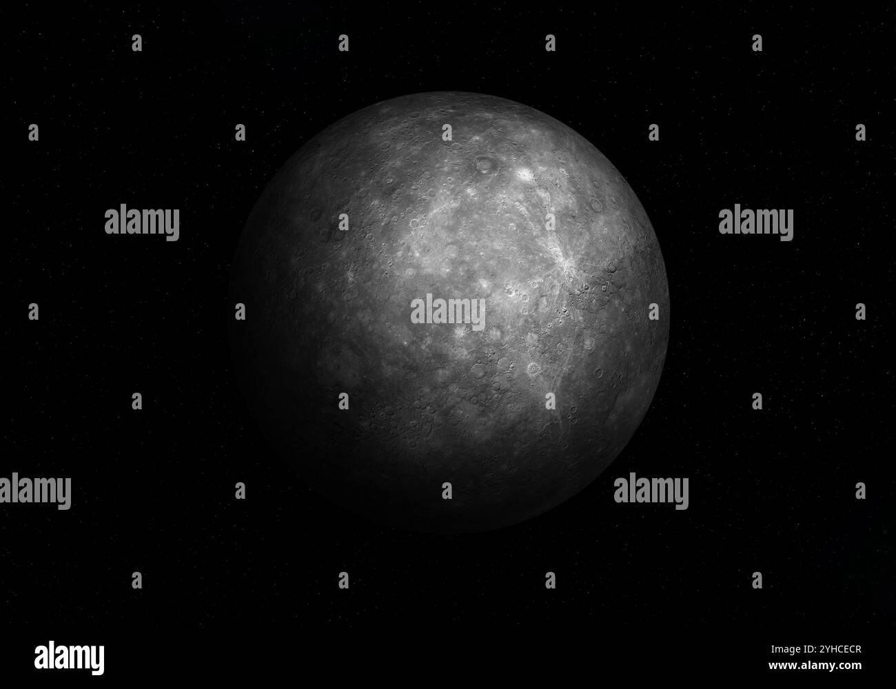 Mercury and starry background. The planet Mercury appearing from the ...