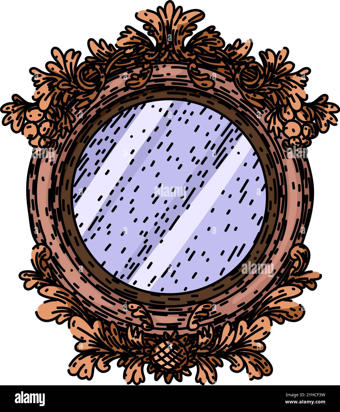 classic vintage mirror sketch hand drawn vector Stock Vector Image ...
