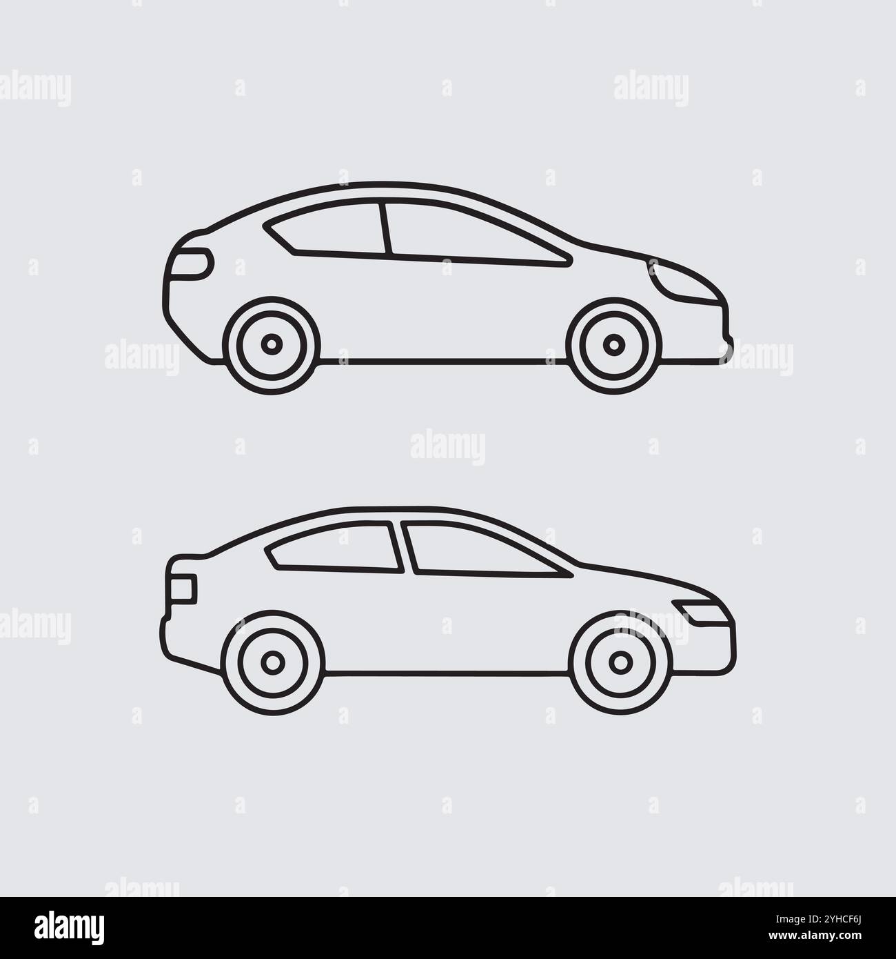 Luxury Car Icons set, Car outline. Vector illustration Stock Vector ...