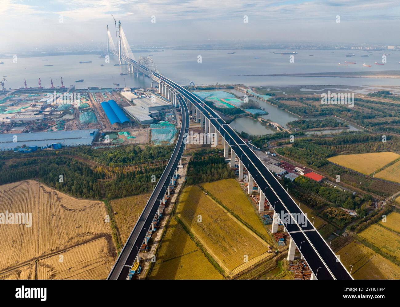Photo taken on Nov 10, 2024 shows the construction site of the Changtai ...