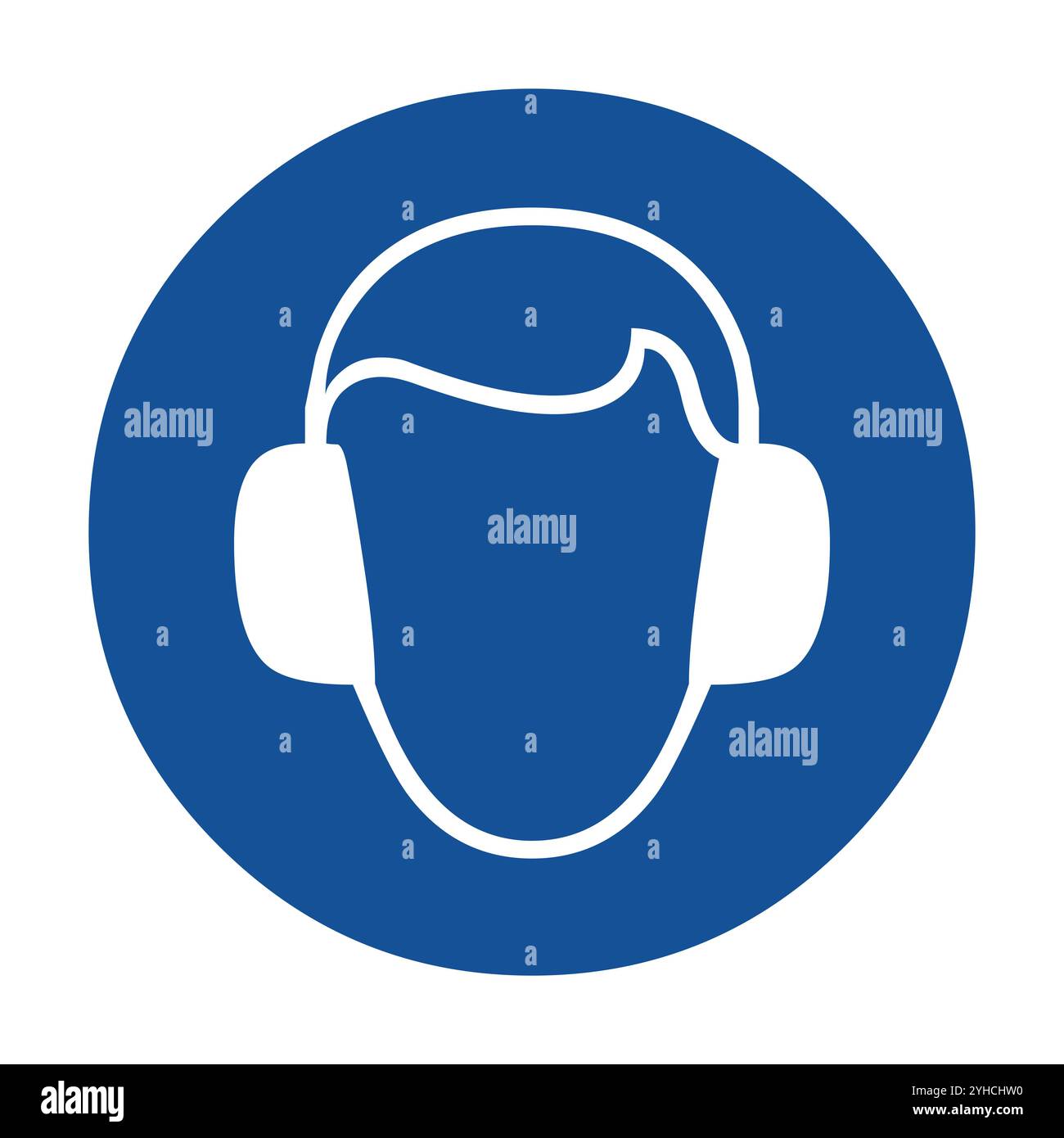 Ears protection safety sign illustration Stock Photo - Alamy