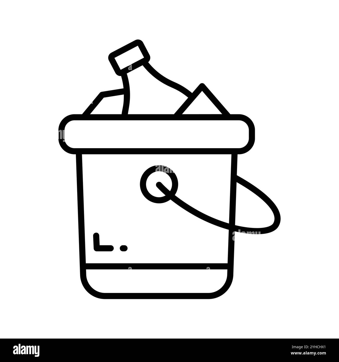 Editable icon of wine bottle bucket, beer bottles inside ice bucket ...