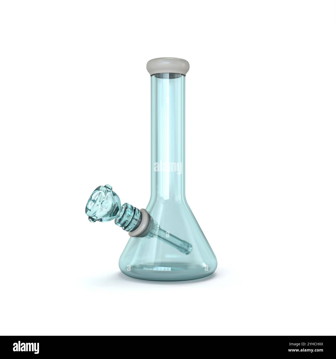 Blue glass bong 3D rendering illustration isolated on white background ...