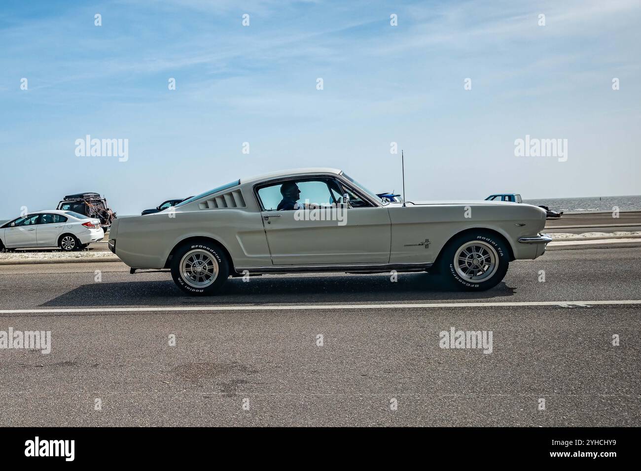 Gulfport, MS - October 04, 2023: Wide angle side view of a 1965 Ford ...