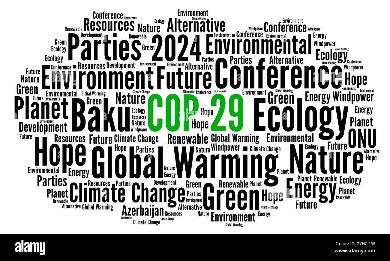 COP 29 in Baku Azerbaijan world cloud Stock Photo - Alamy