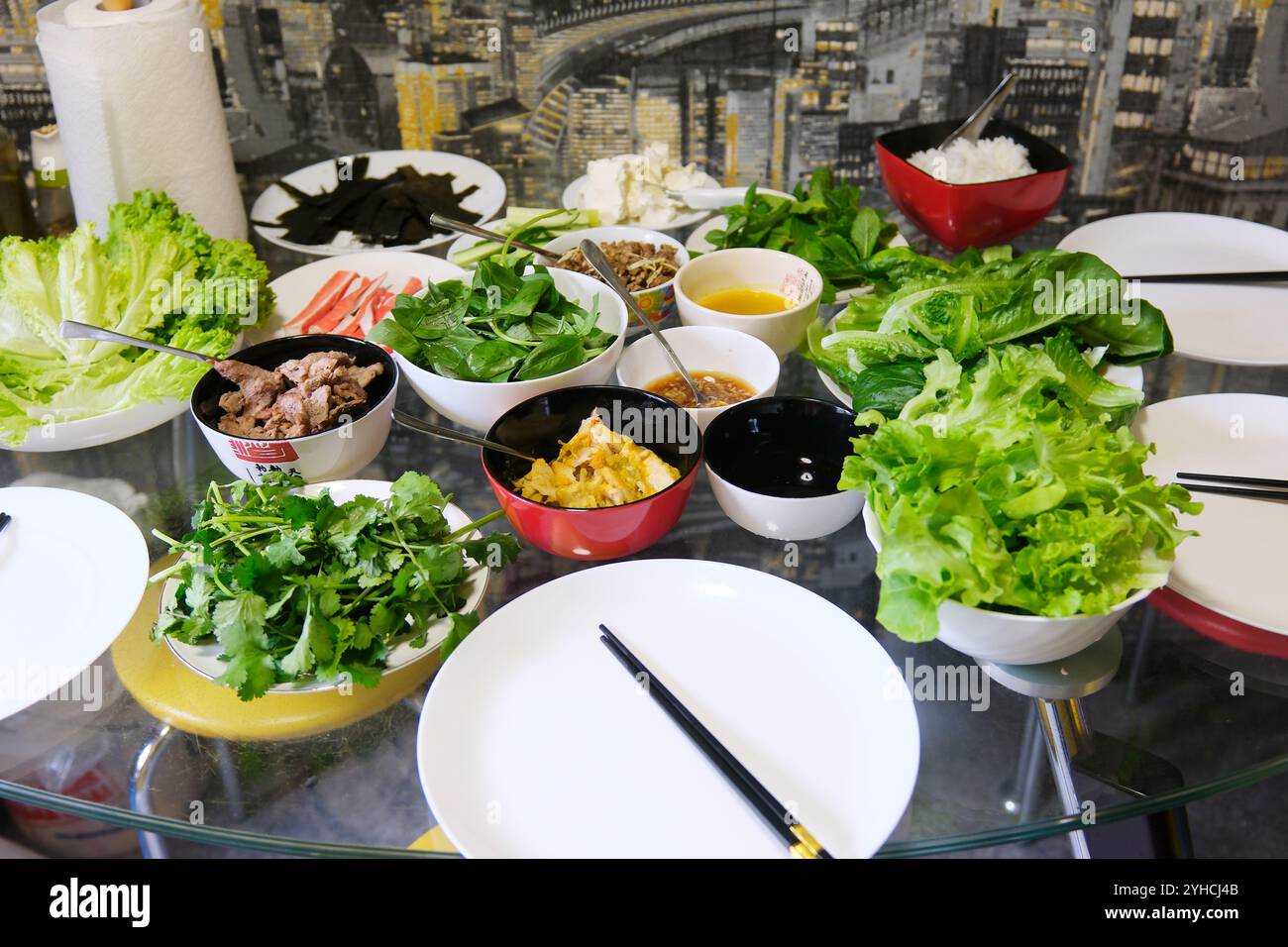 Spring roll with chicken or shrimps in rice paper with sweet and sour ...