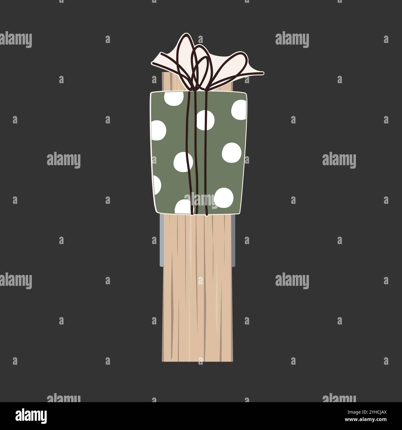 Christmas Wooden Clothes Peg with Xmas gift box. Isolated design ...