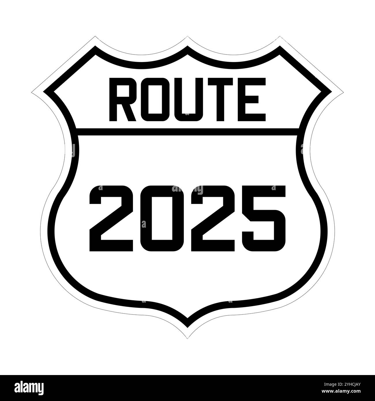 Route 2025 road sign illustration Stock Photo - Alamy