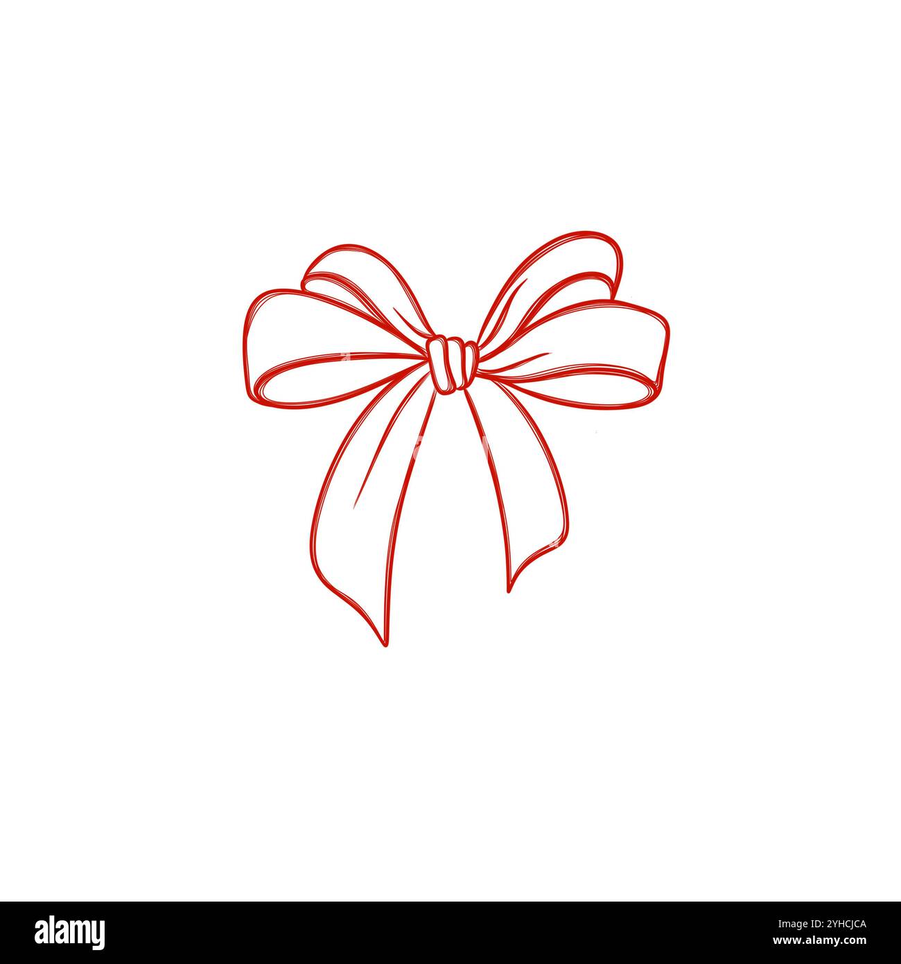 Freehand red bow sketch - template for postcard, textile Stock Photo ...