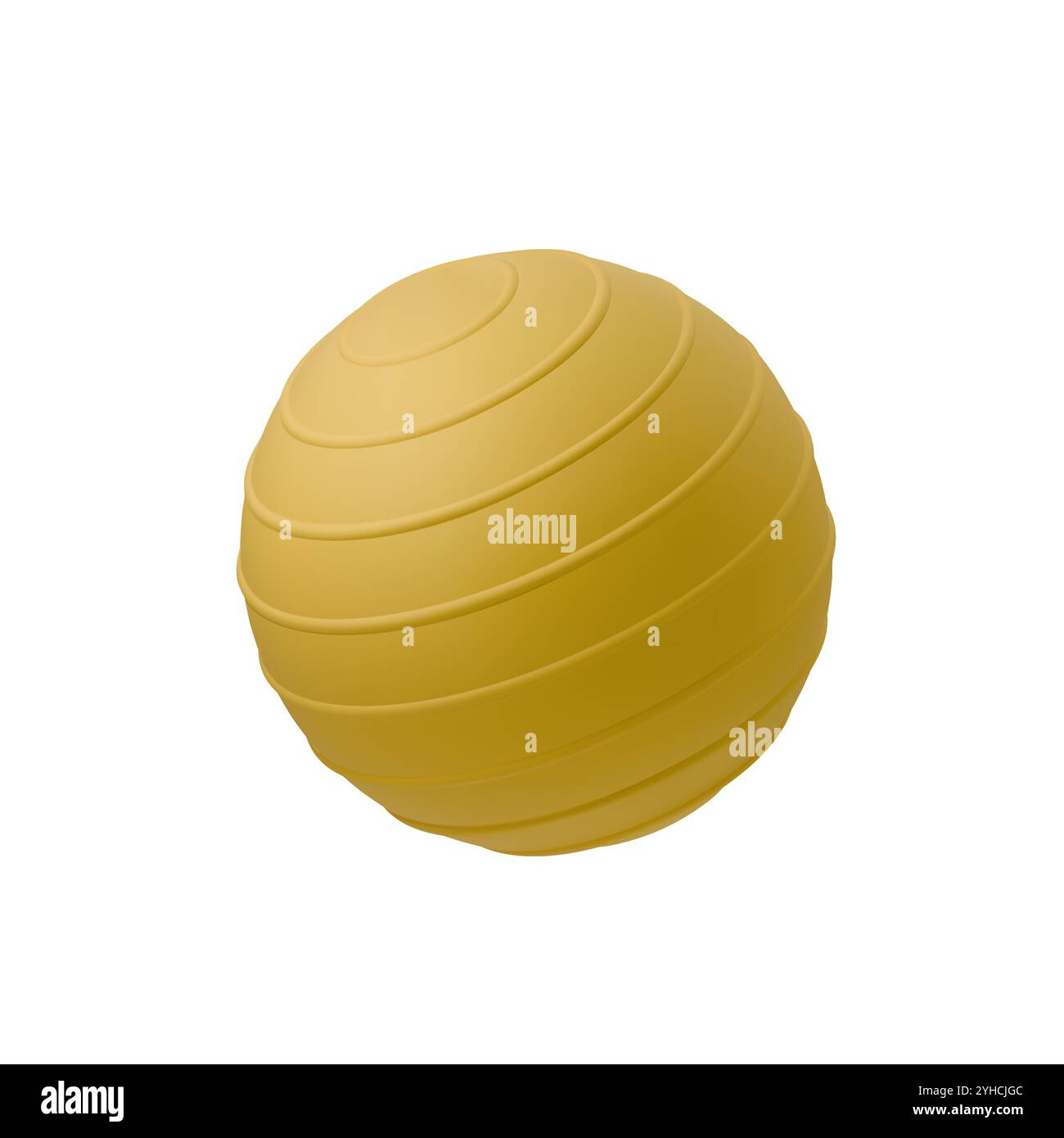Dynamic 3D yellow Fitness Ball for Balance Training, pilates isolated ...
